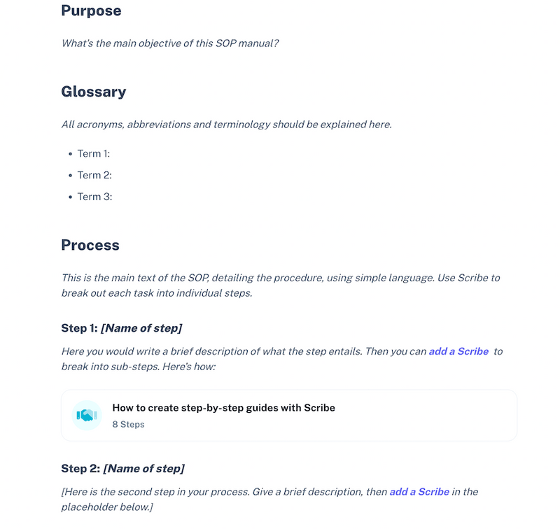 SOP Manual Template | Scribe